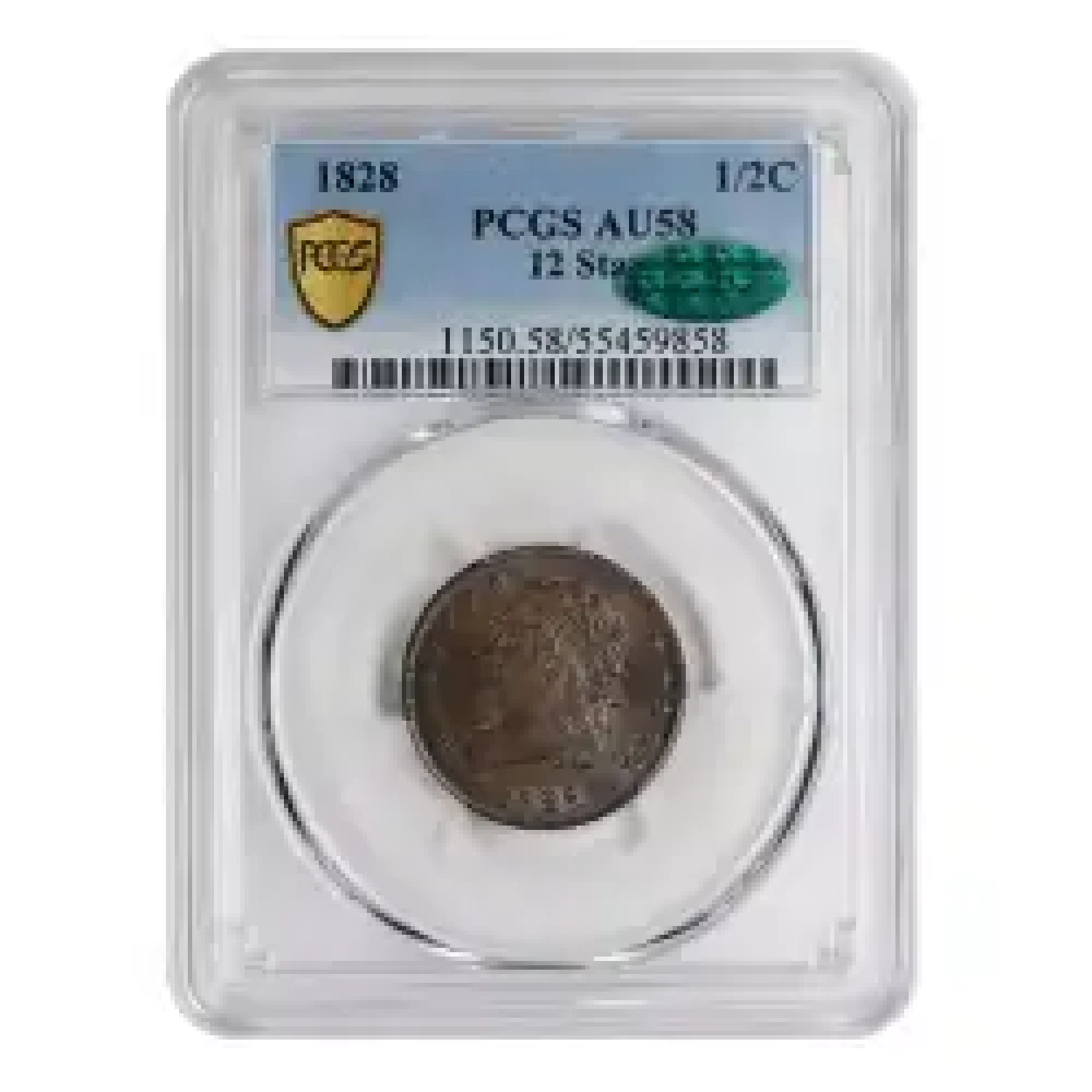 1828 Classic Head Half Cent PCGS AU-58 BN 12 Stars CAC - Olevian ...