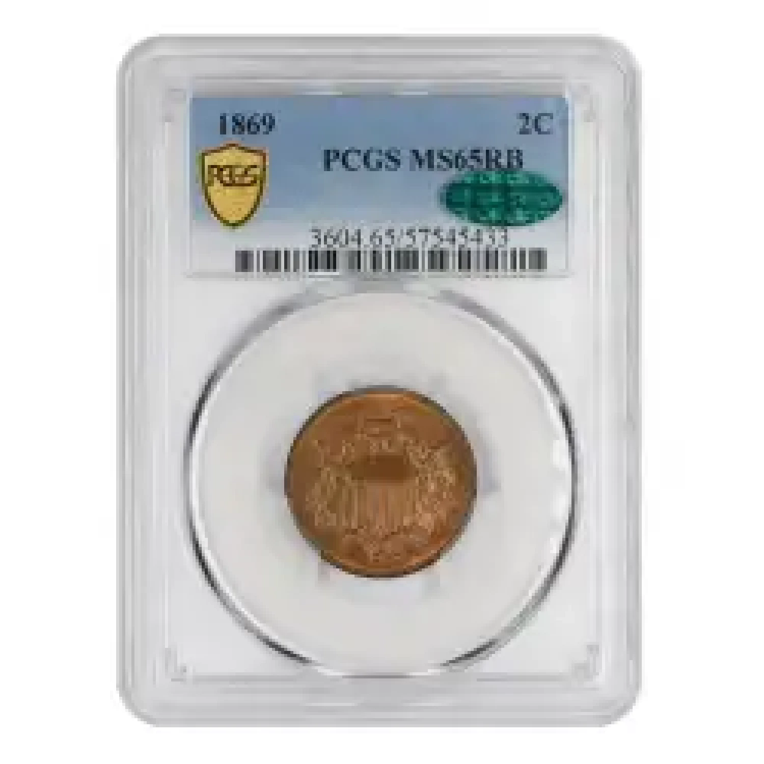 1869 Two Cent Piece PCGS MS-65 RB CAC - Olevian Numismatic Rarities