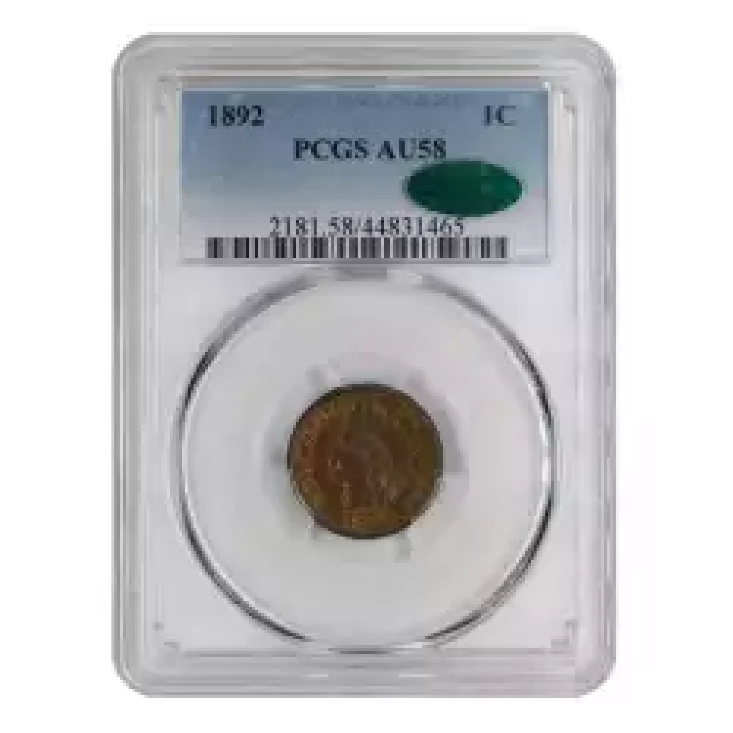 1892 Indian Head Cent PCGS AU-58 BN CAC - Olevian Numismatic Rarities
