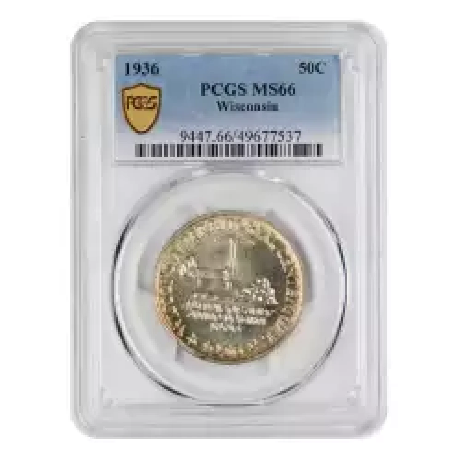 1936 Classic Commemorative Wisconsin Territorial Centennial PCGS MS-66 ...