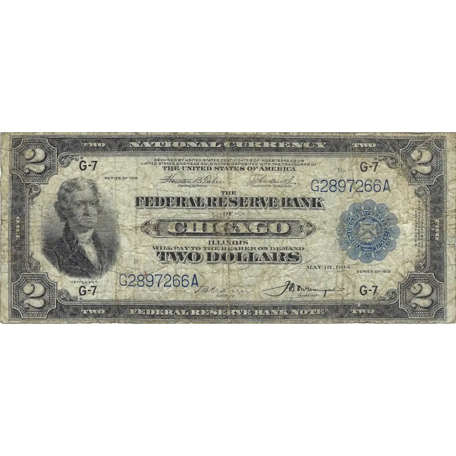 $2 1918 Federal Reserve Bank Notes 747 - Olevian Numismatic Rarities