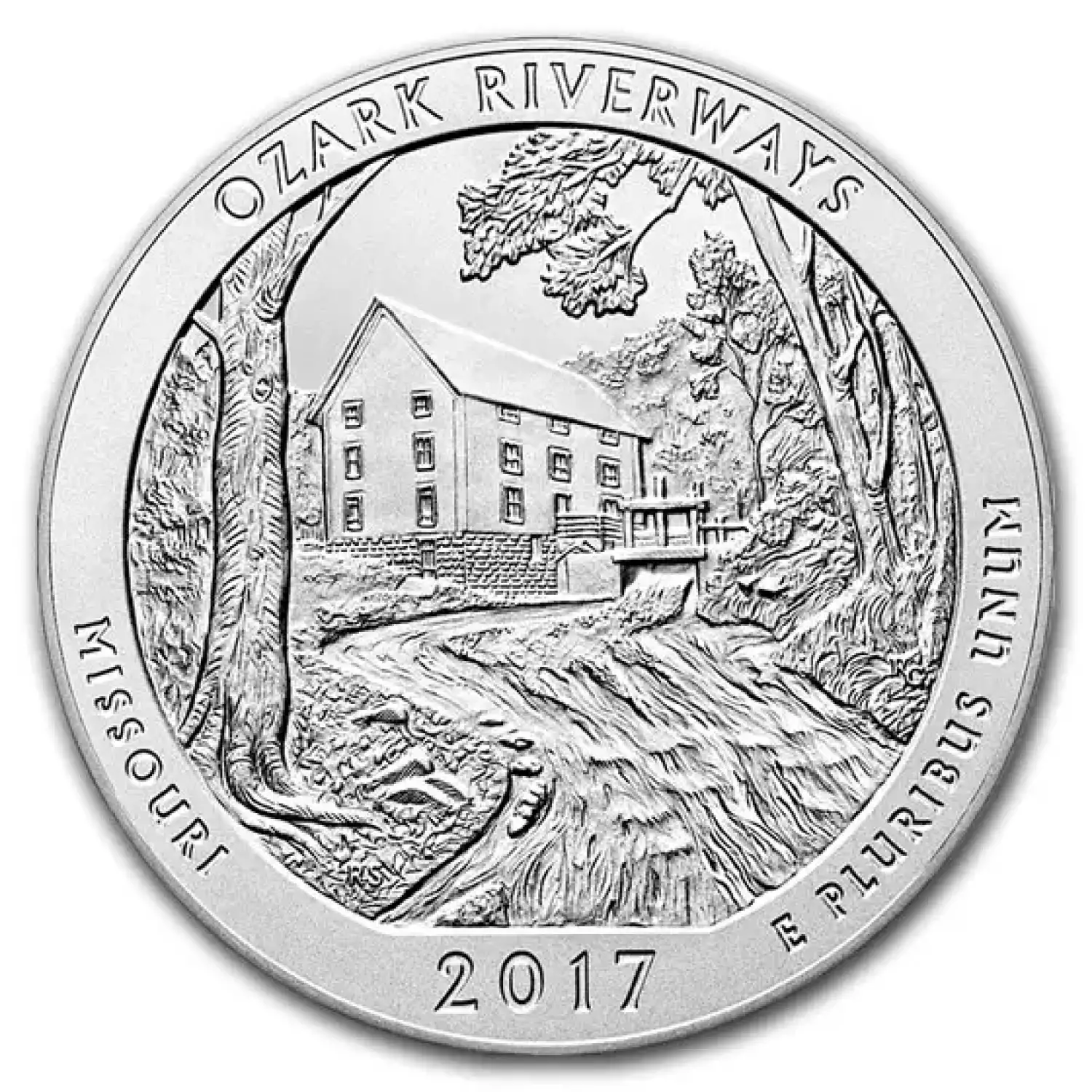 2017-P 5 oz Silver America the Beautiful Quarter, Ozark River ...