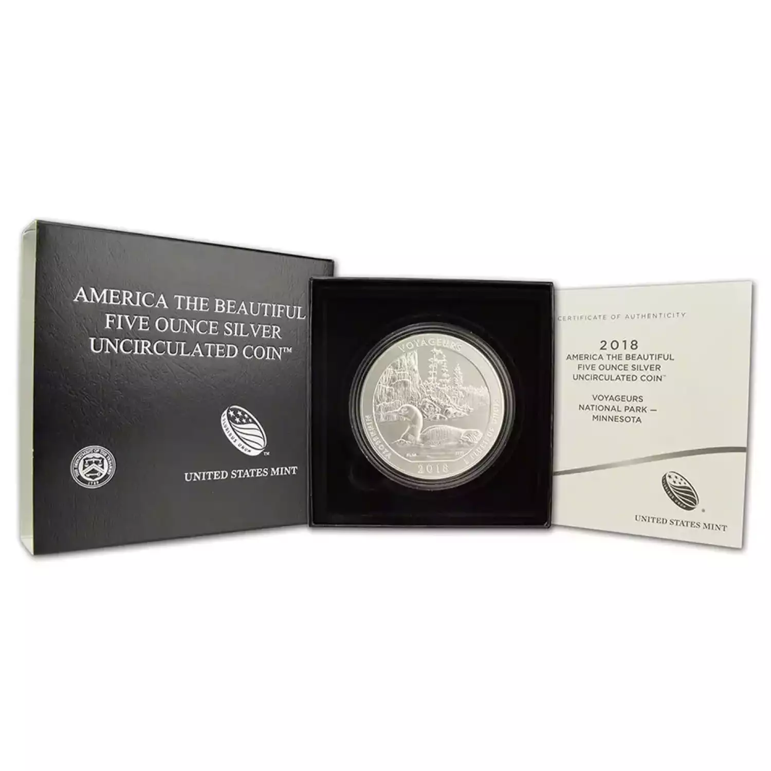 2018-P 5 oz Silver America the Beautiful Quarter, Voyageurs National ...