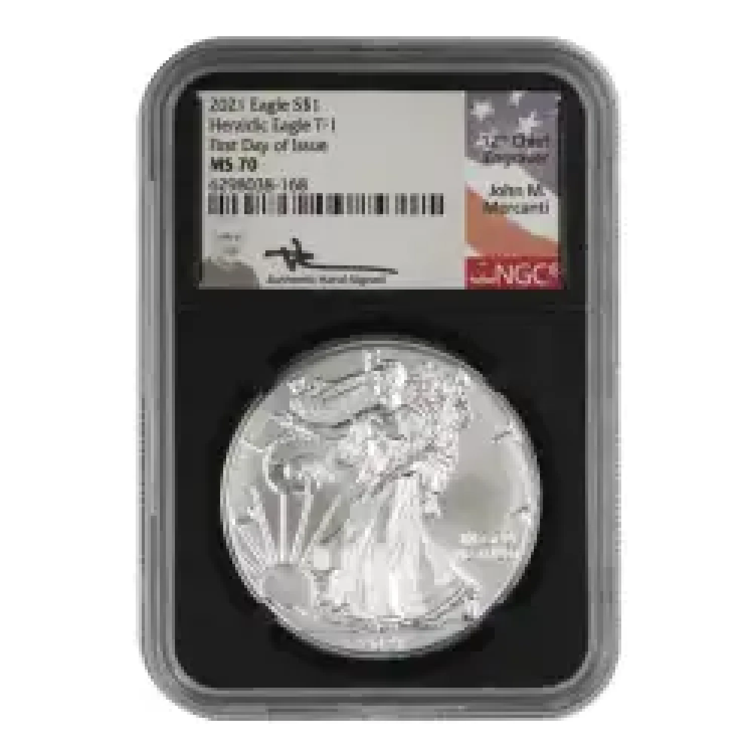 2021 Bullion Silver Eagles NGC MS-70 Heraldic Eagle T-1 First Day of ...