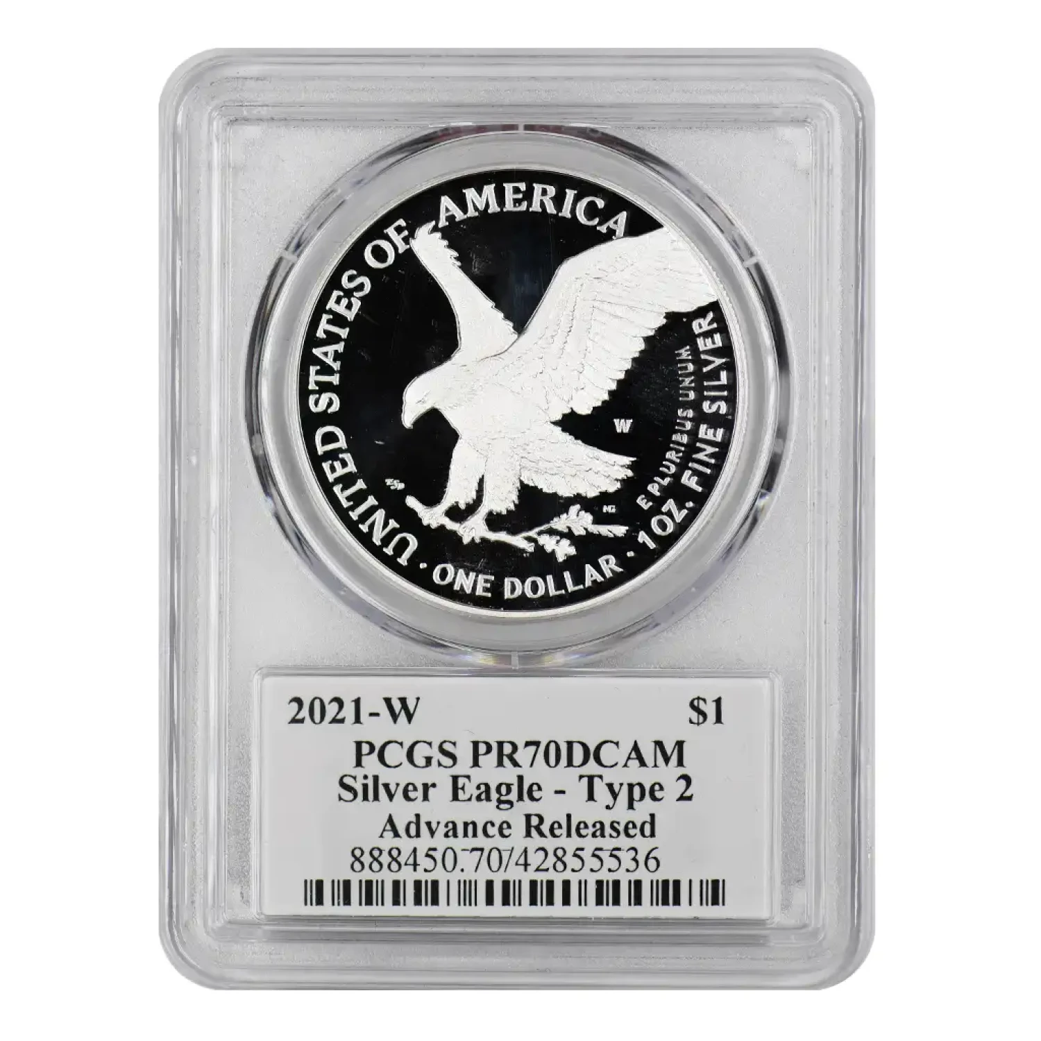 2021-W Bullion Silver Eagles PCGS PR-70 DCAM Silver Eagle - Type 2 ...