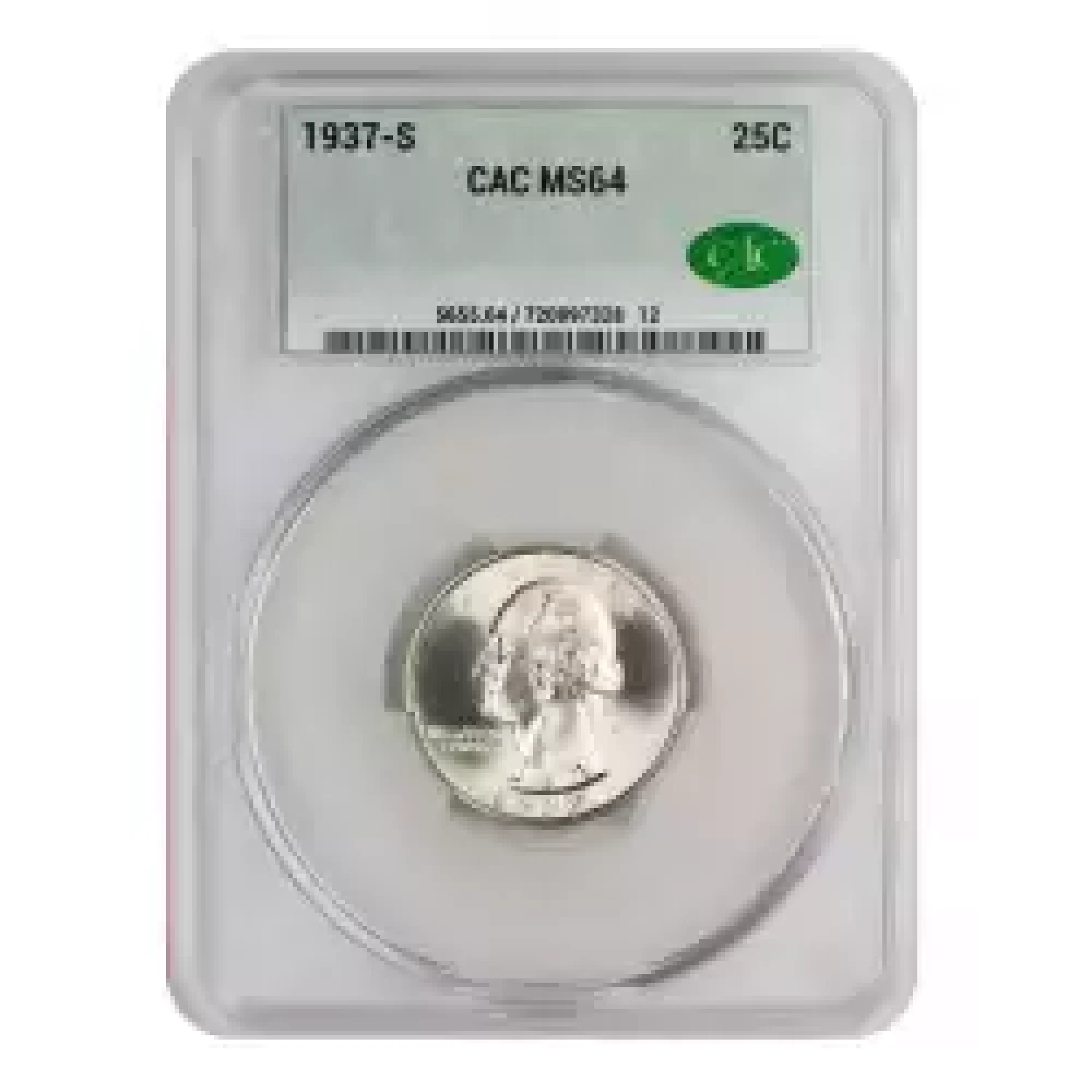 1937-S Washington Quarter Silver CACG MS 64 - Olevian Numismatic Rarities