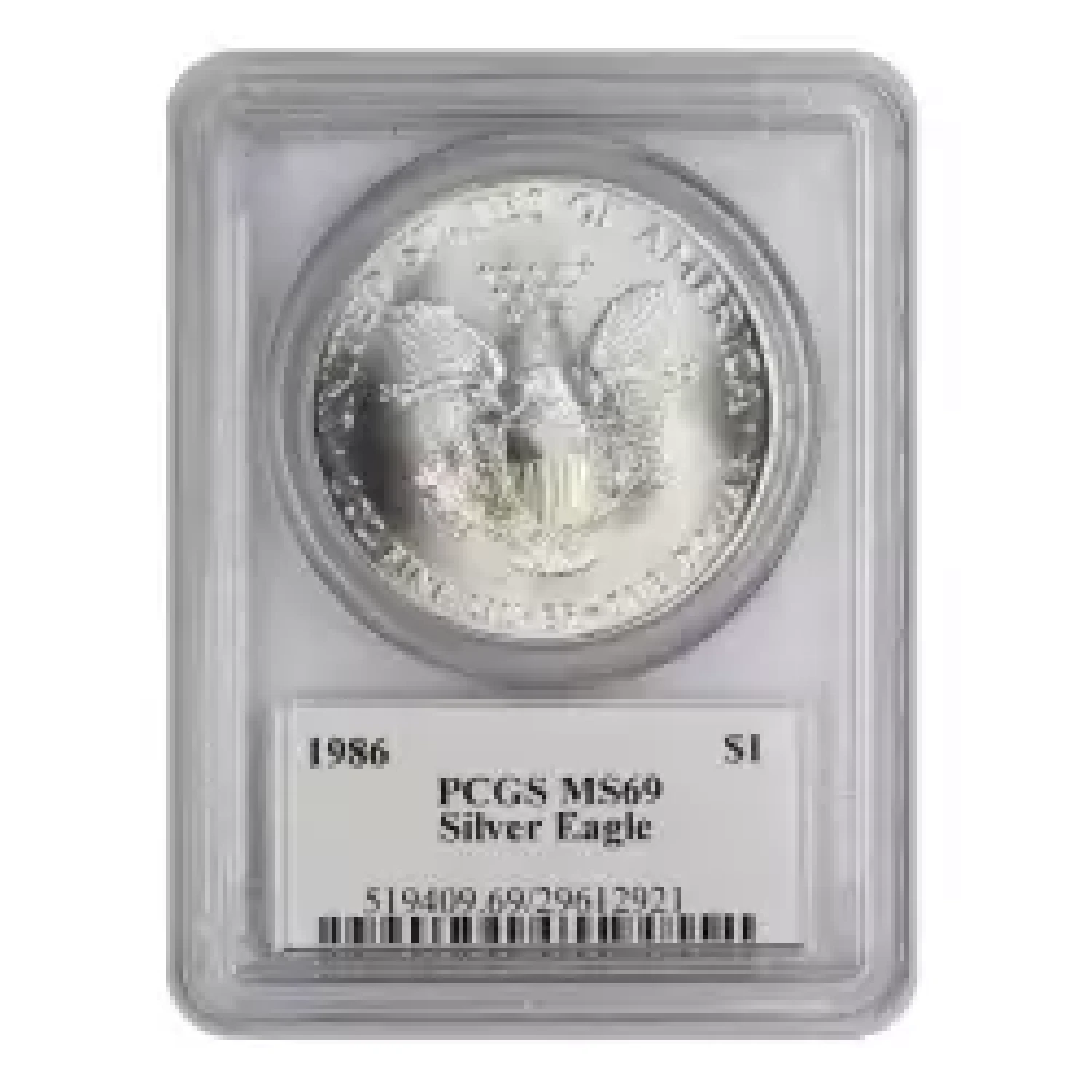 1986 Bullion Silver Eagles PCGS MS-69 Mercanti Signature - Olevian ...
